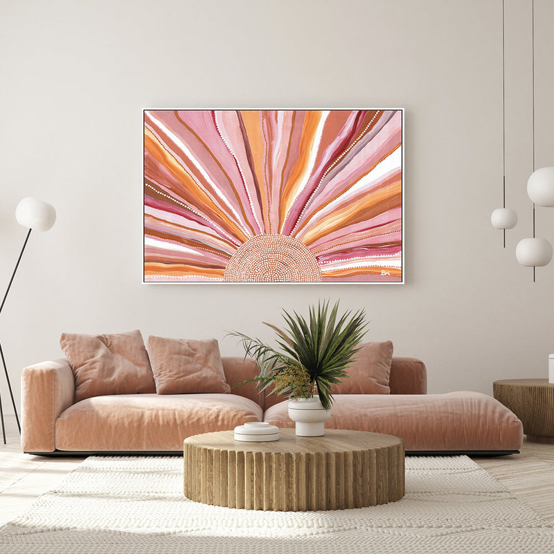 Rising Sun, Bold Earthy Tones , By Bri Chelman,Wall Art Canvas Print,