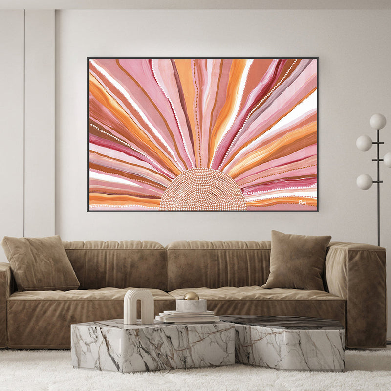 Rising Sun, Bold Earthy Tones , By Bri Chelman |Wall Art Print Framed