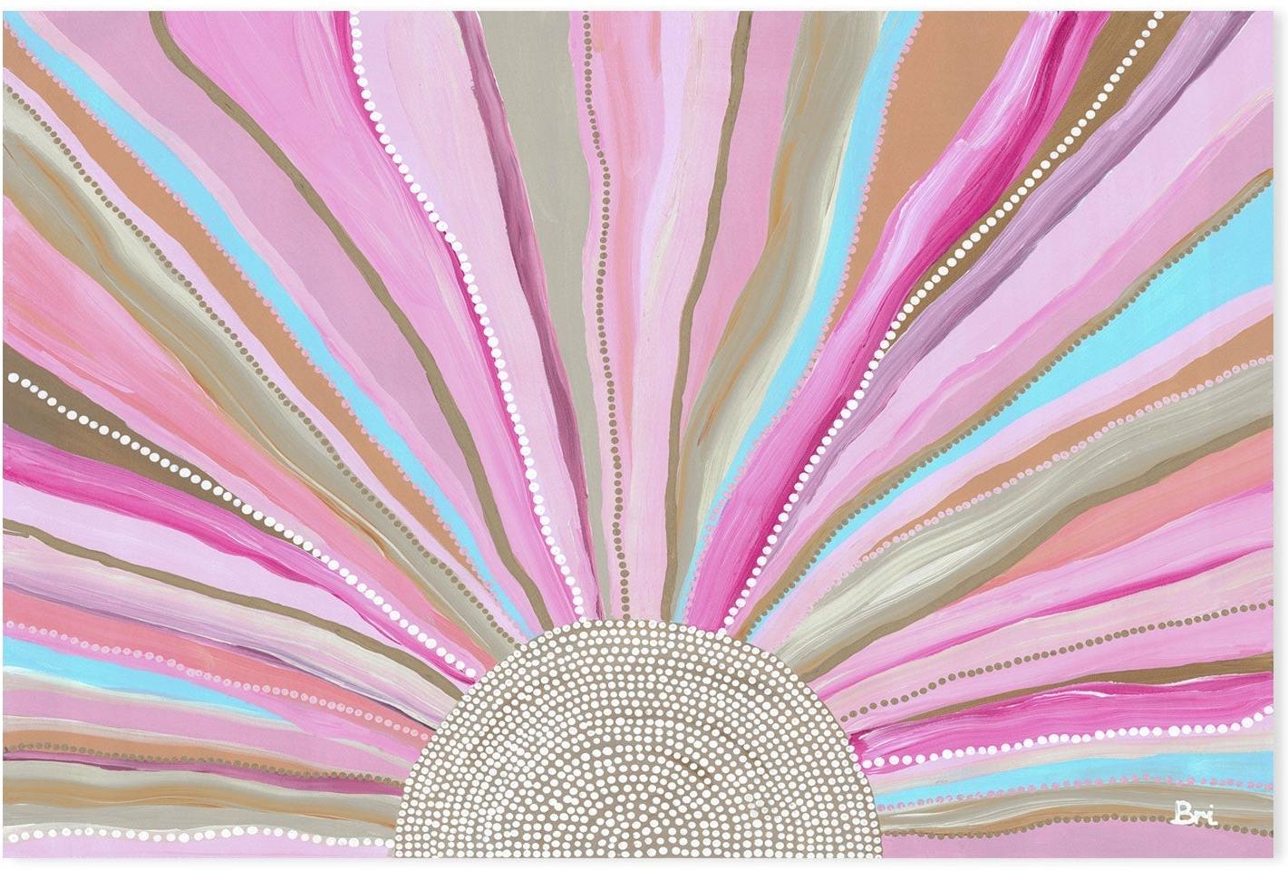 Rising Sun, Bold Pink Tones , By Bri Chelman |Wall Art Print Framed
