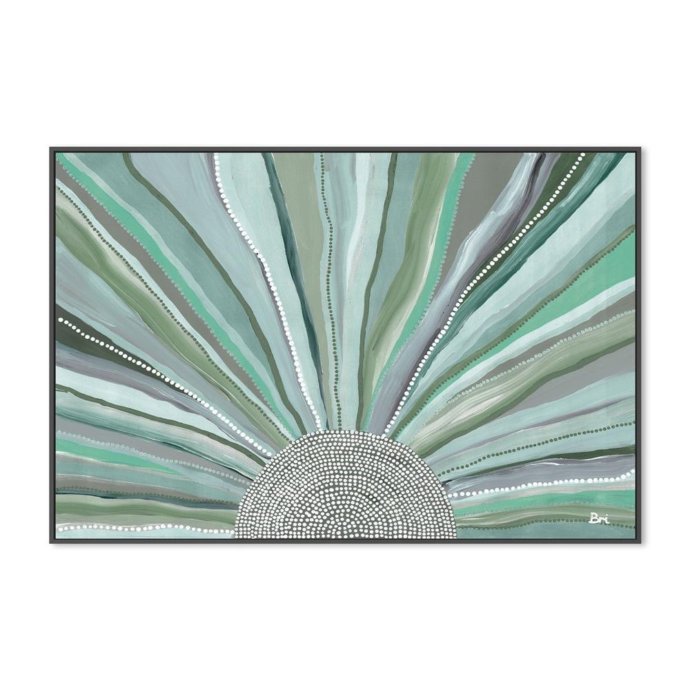 Rising Sun, Green Tones , By Bri Chelman,Wall Art Canvas Print,
