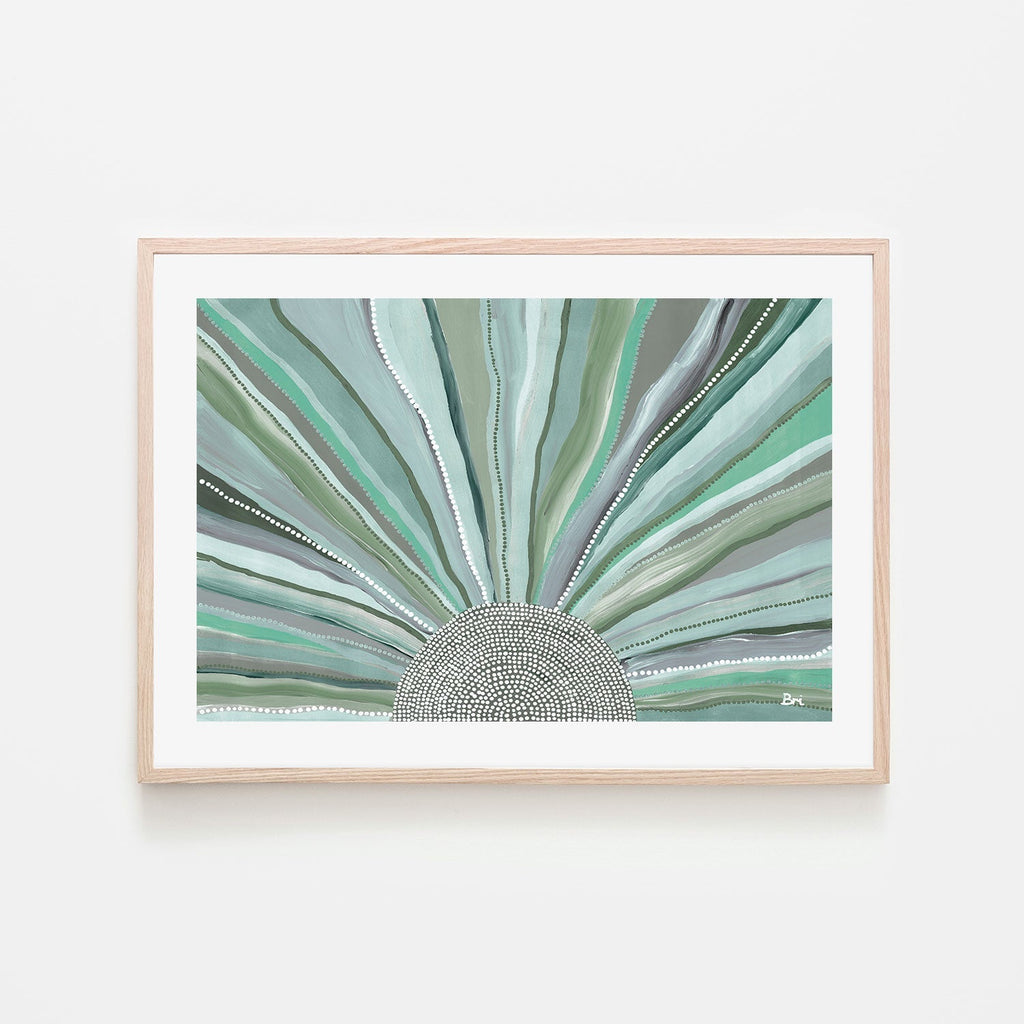 Rising Sun, Green Tones , By Bri Chelman |Wall Art Print Framed Canvas ...