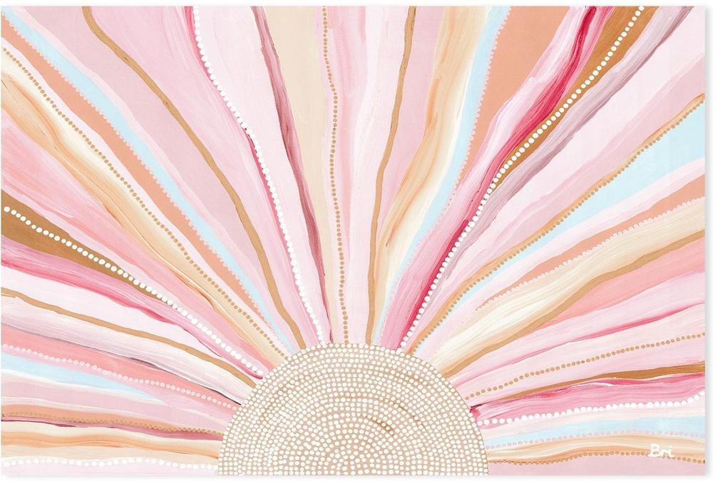 Rising Sun, Soft Pastel Tones , By Bri Chelman |Wall Art Print Framed