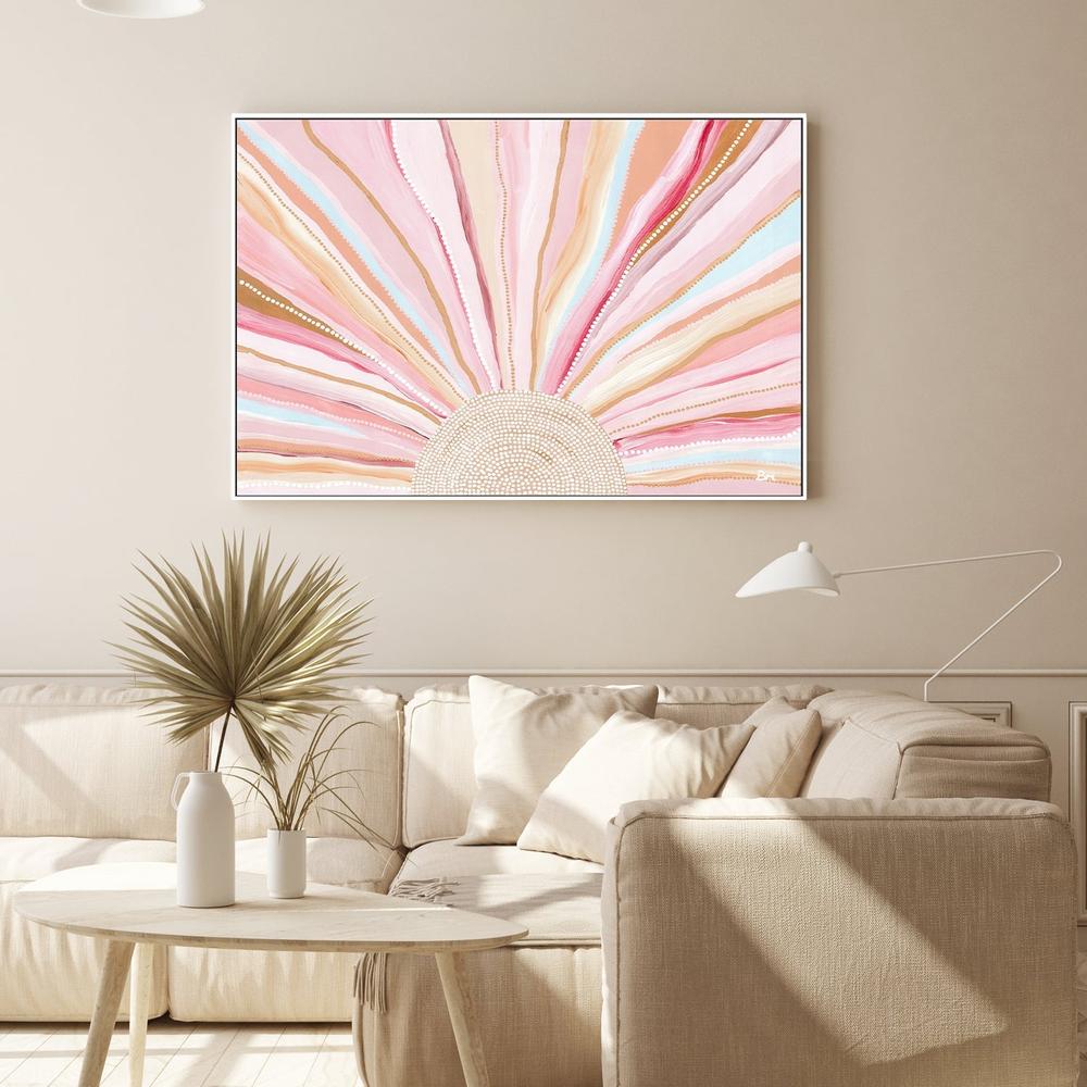 Rising Sun, Soft Pastel Tones , By Bri Chelman,Wall Art Canvas Print,