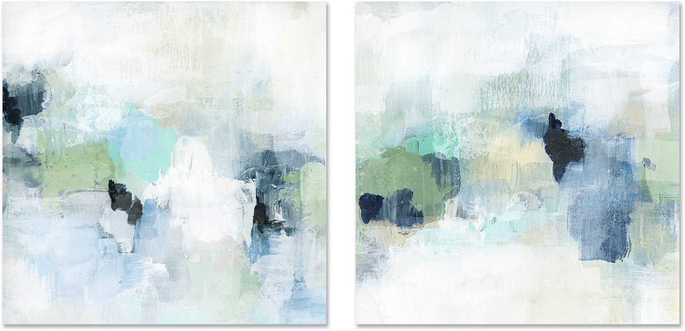 Shifting, Style A & B, Set of 2 , By Nina Blue,Wall Art Canvas Print,