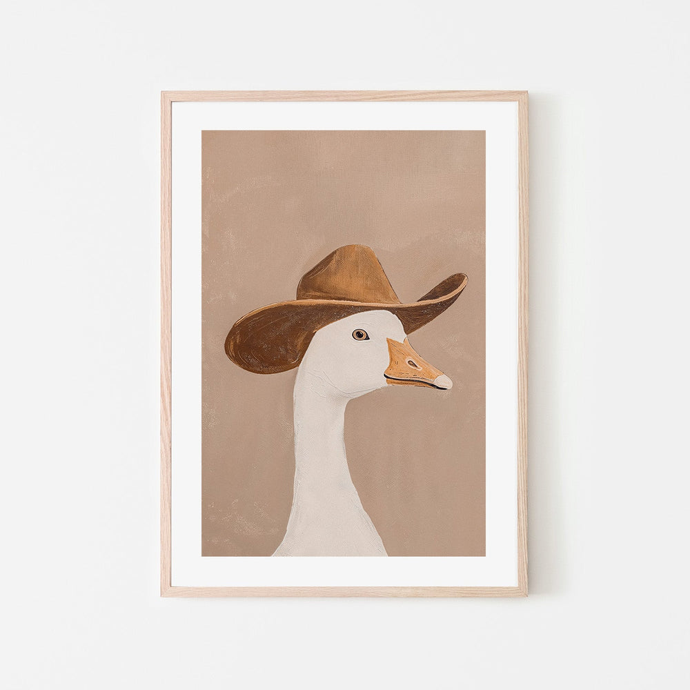 Silly Cowboy, Mocha Mousse , By Lady Hana,Wall Art Canvas Print,