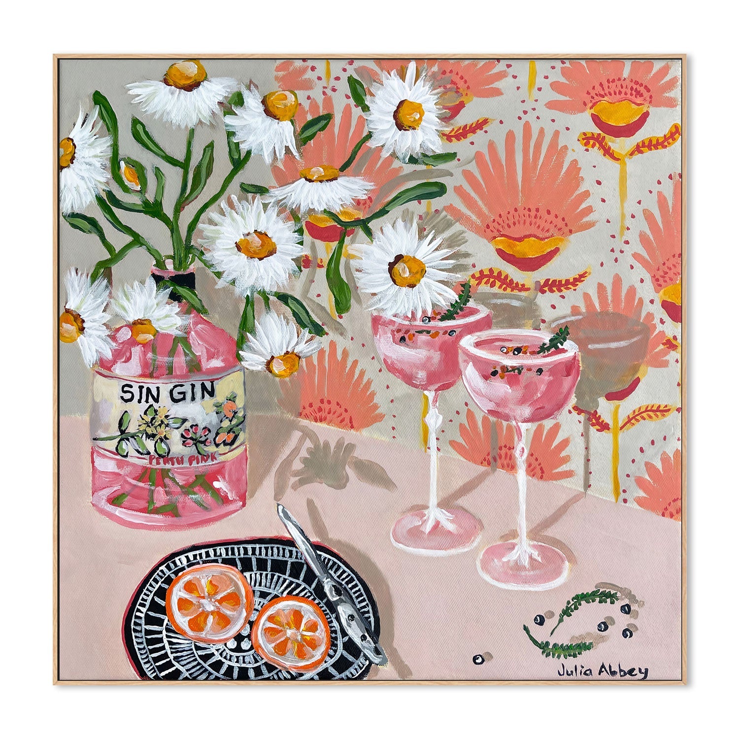 Sin Gin , By Julia Abbey,Wall Art Canvas Print, Poster,Range of Sizes