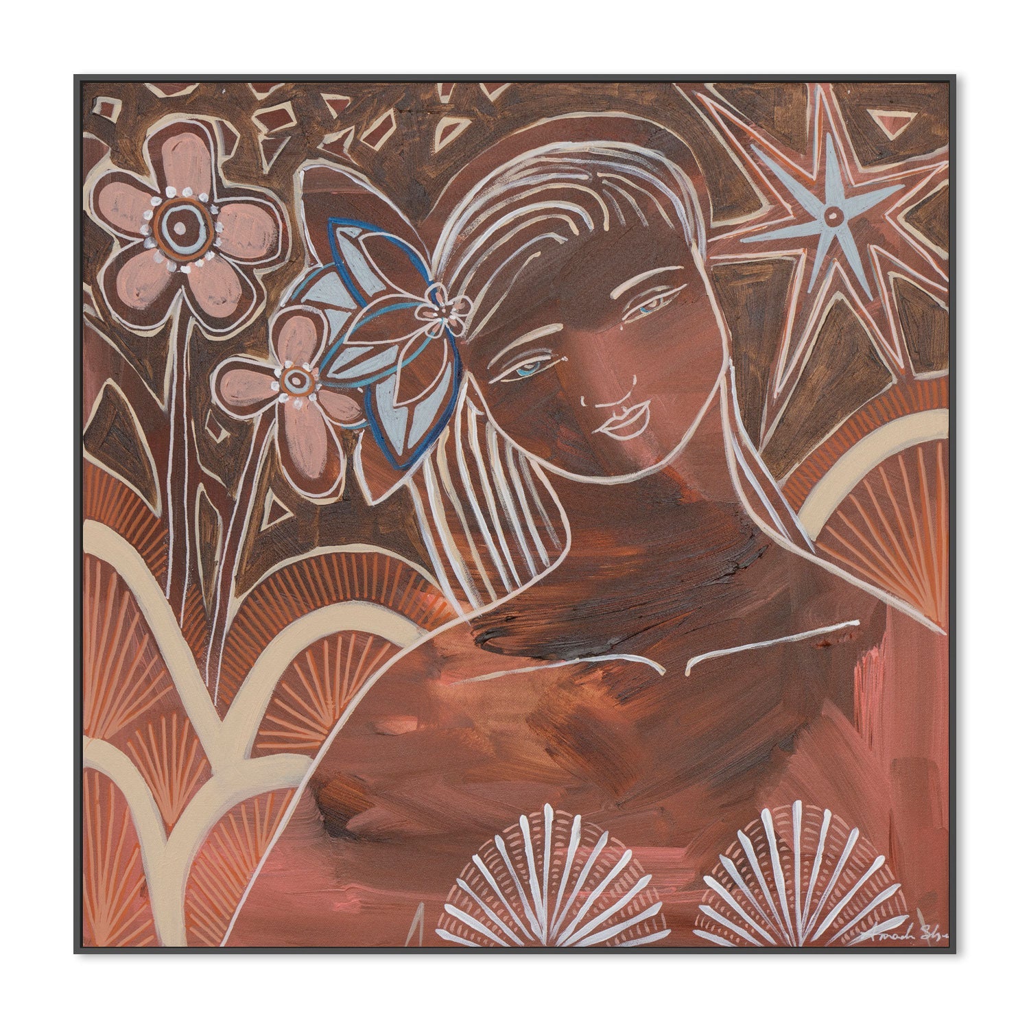 Soul Sisters, Style A, Rhodanite And Garnet , By Amanda Skye,Wall Art