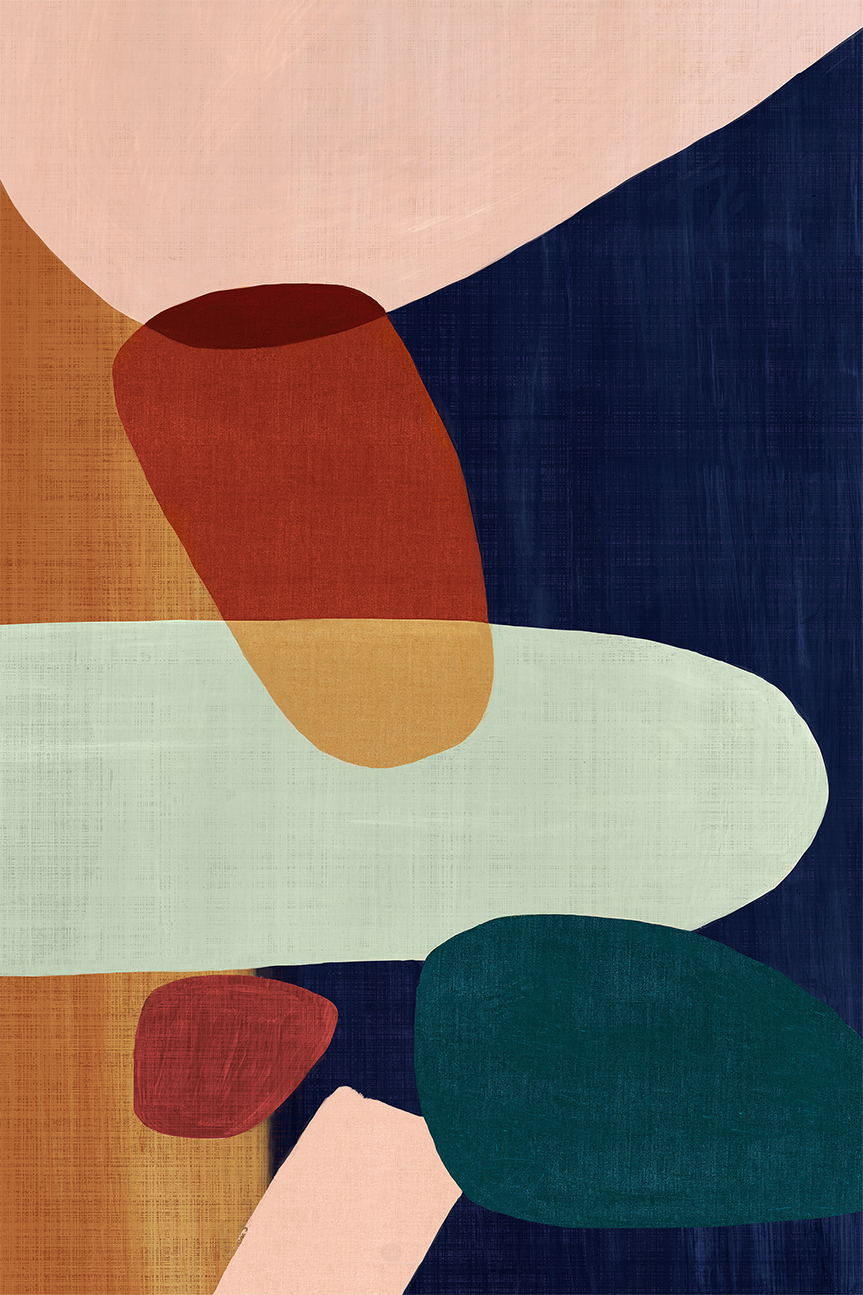 Stacking Pebbles, Style A |Wall Art Print Framed Canvas Poster