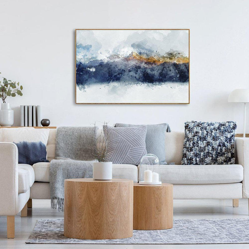 Sunlight Mountains, Abstract Art |Wall Art Print Framed Canvas Poster ...