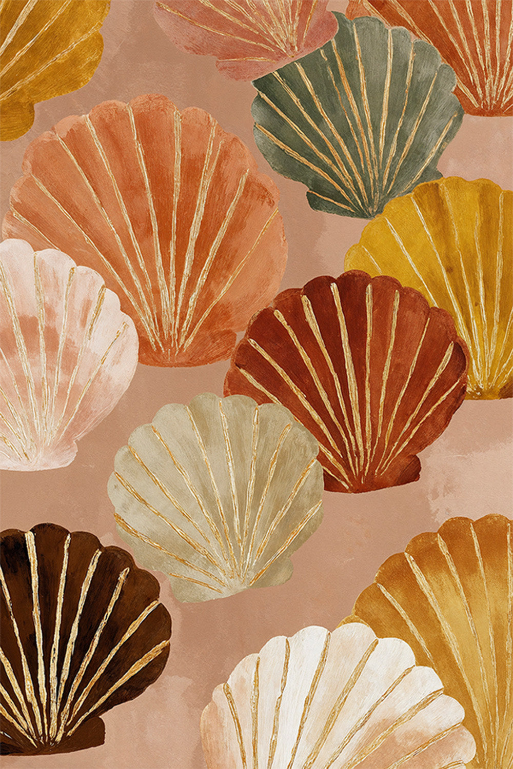 Sunwashed Shells|Canvas Wall Art Print,Poster Print