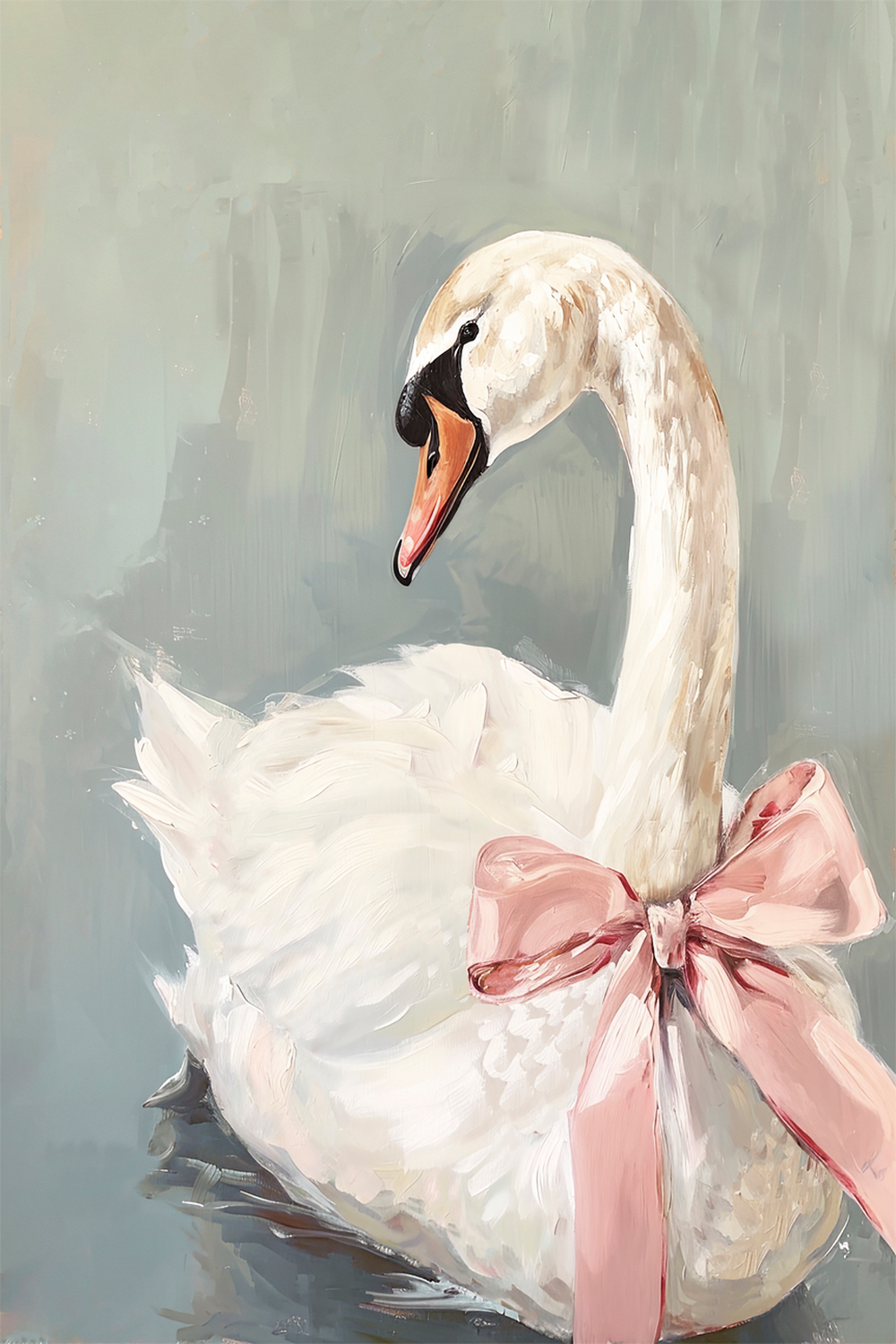 Swan Bow , By Lady Hana |Wall Art Print Framed Canvas Poster
