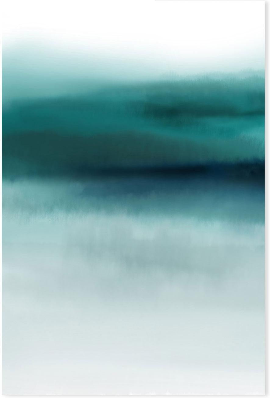 Teal Ocean , By Karine Tonial Grimm |Wall Art Print Framed Canvas