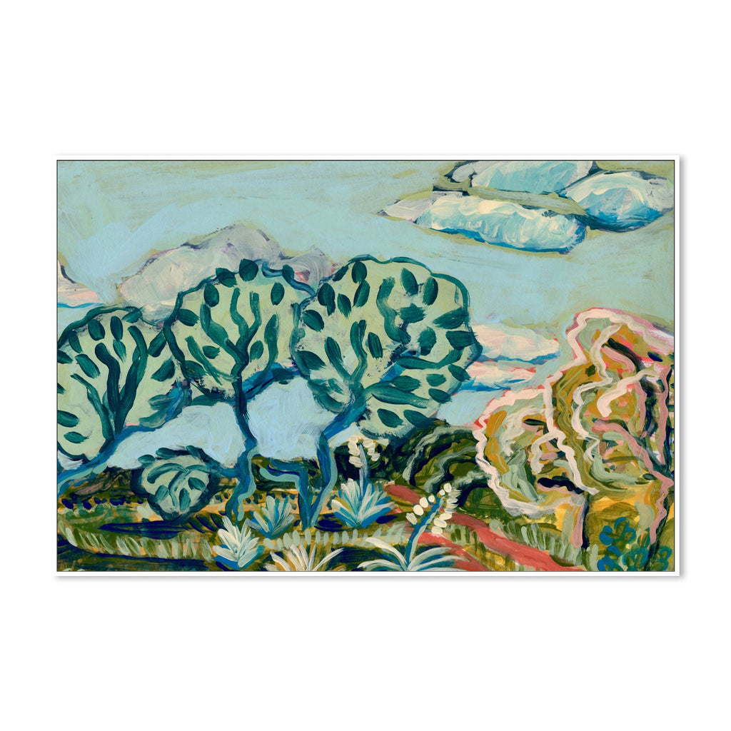 Teal Trees , By Eleanor Baker |Wall Art Print Framed Canvas Poster ...