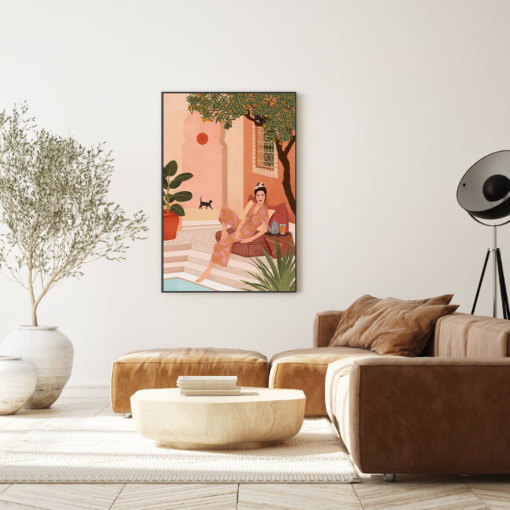 Under The Orange Tree |Wall Art Print Framed Canvas Poster – Gioia Wall Art