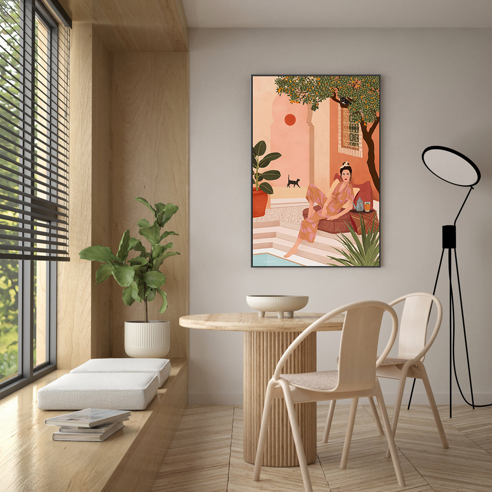 Under The Orange Tree |Wall Art Print Framed Canvas Poster – Gioia Wall Art