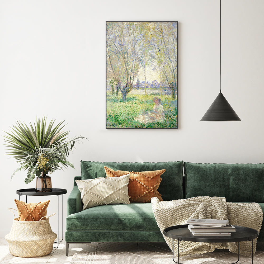 Woman Sitting under the Willows 1880 , By Monet |Wall Art Print Framed ...