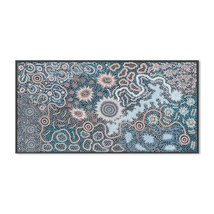 Women's Gathering Bushtucker, Blue tone, By Azeza Possum |Wall Art