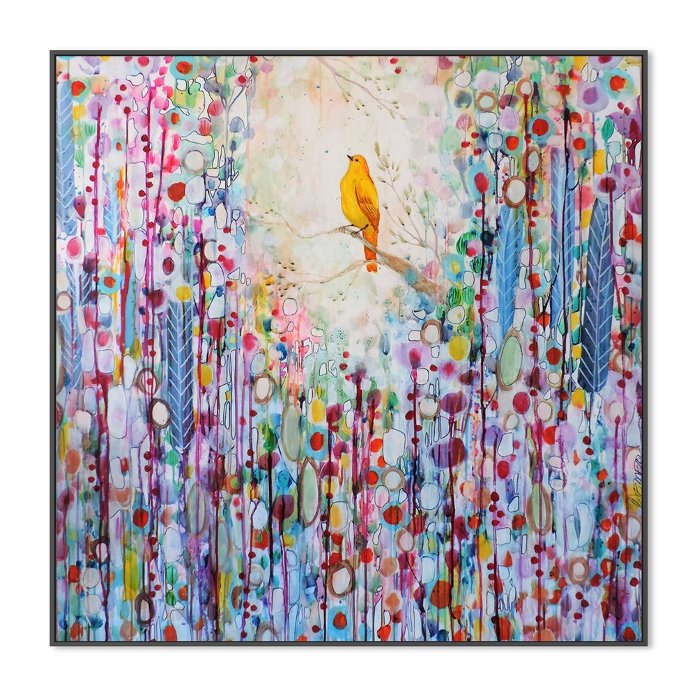 Yellow Bird, Style A , By Sylvie Demers,Wall Art Canvas Print,