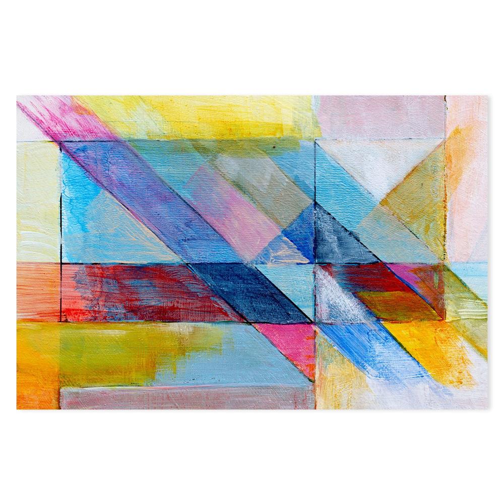 Canvas Painting, Coloured Angles, Style B, Hand-Painted Canvas, Framed