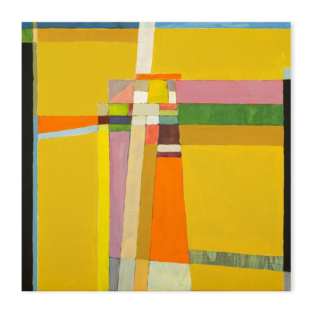 Canvas Painting, Coloured Angles, Style C, Hand-Painted Canvas, Framed