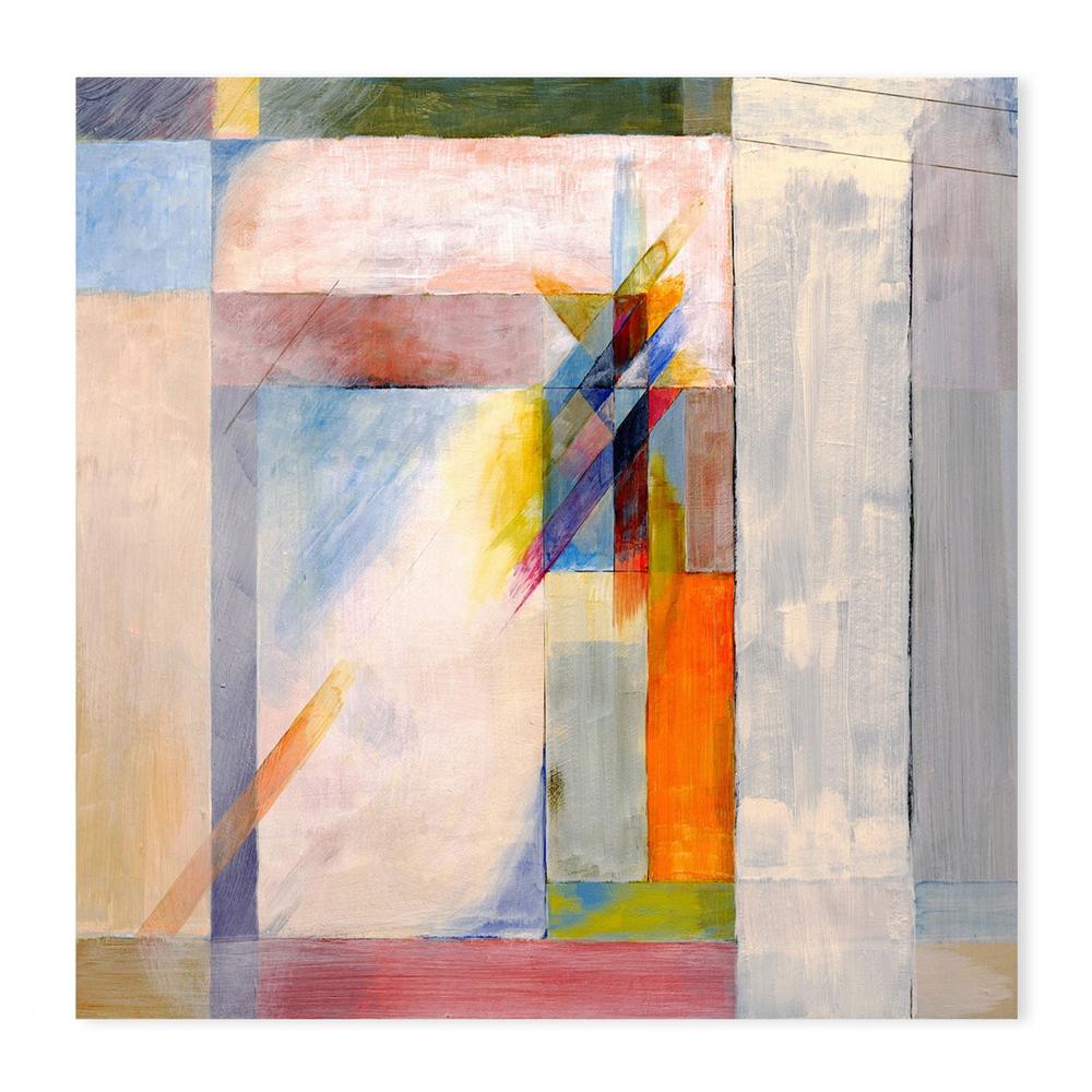 Canvas Painting, Coloured Angles, Style E, Hand-Painted Canvas, Framed