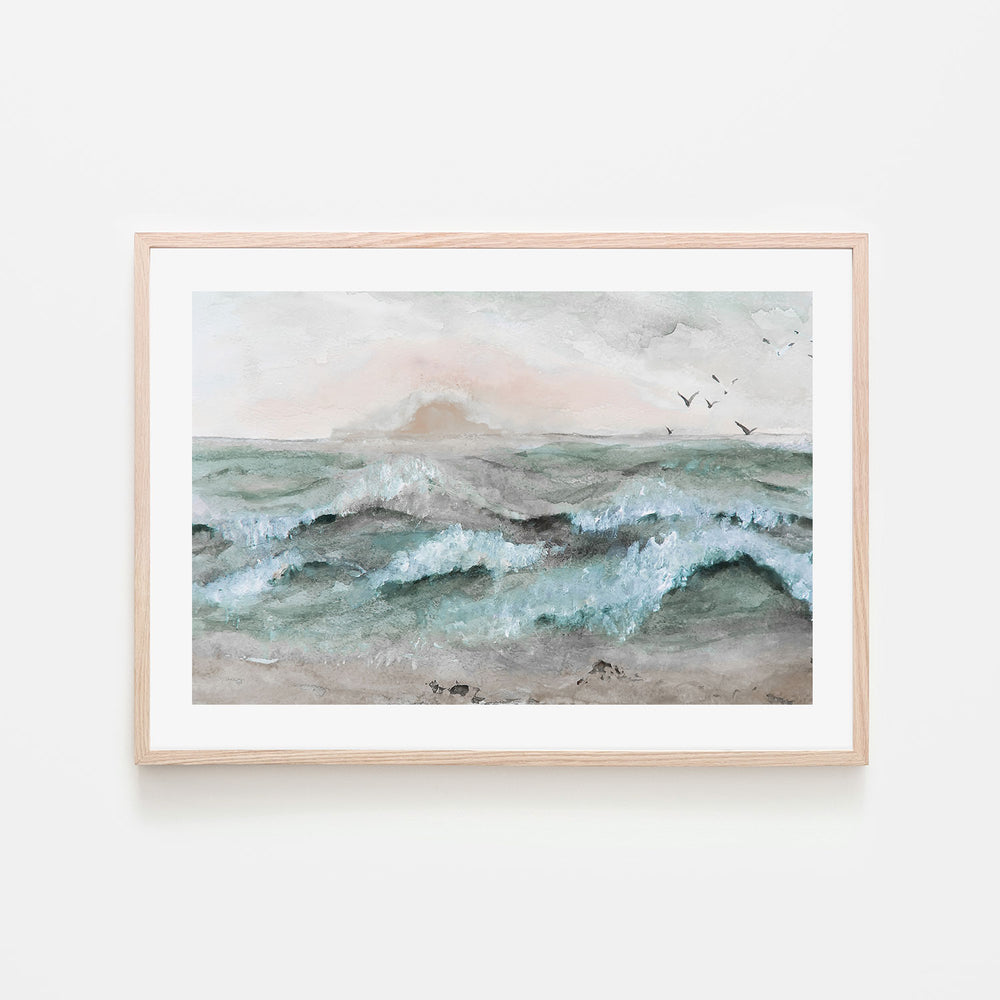 Canvas Painting, A Sea of Green, Hand-Painted Canvas, Framed