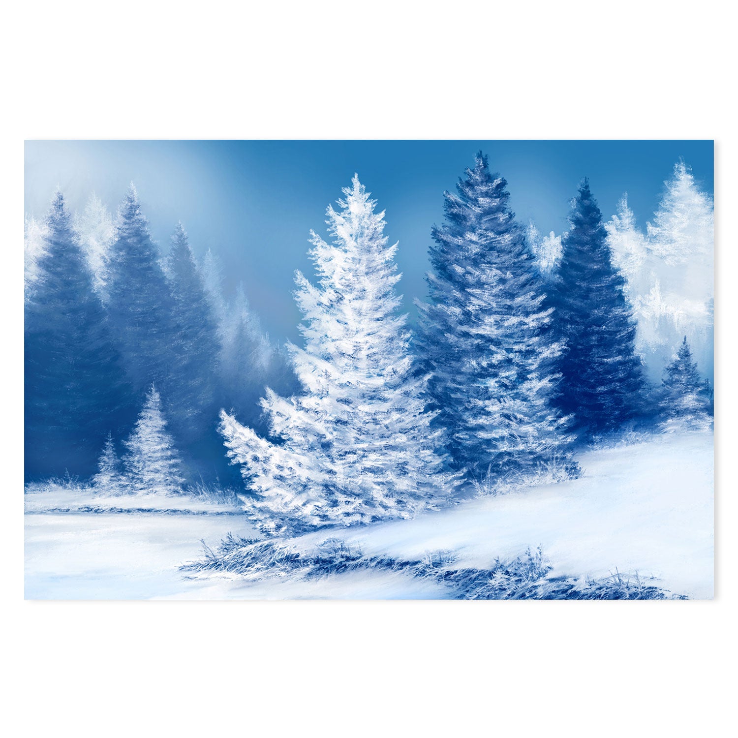 Canvas Painting, Snowed In, Hand-Painted Canvas, Framed Hand-painted