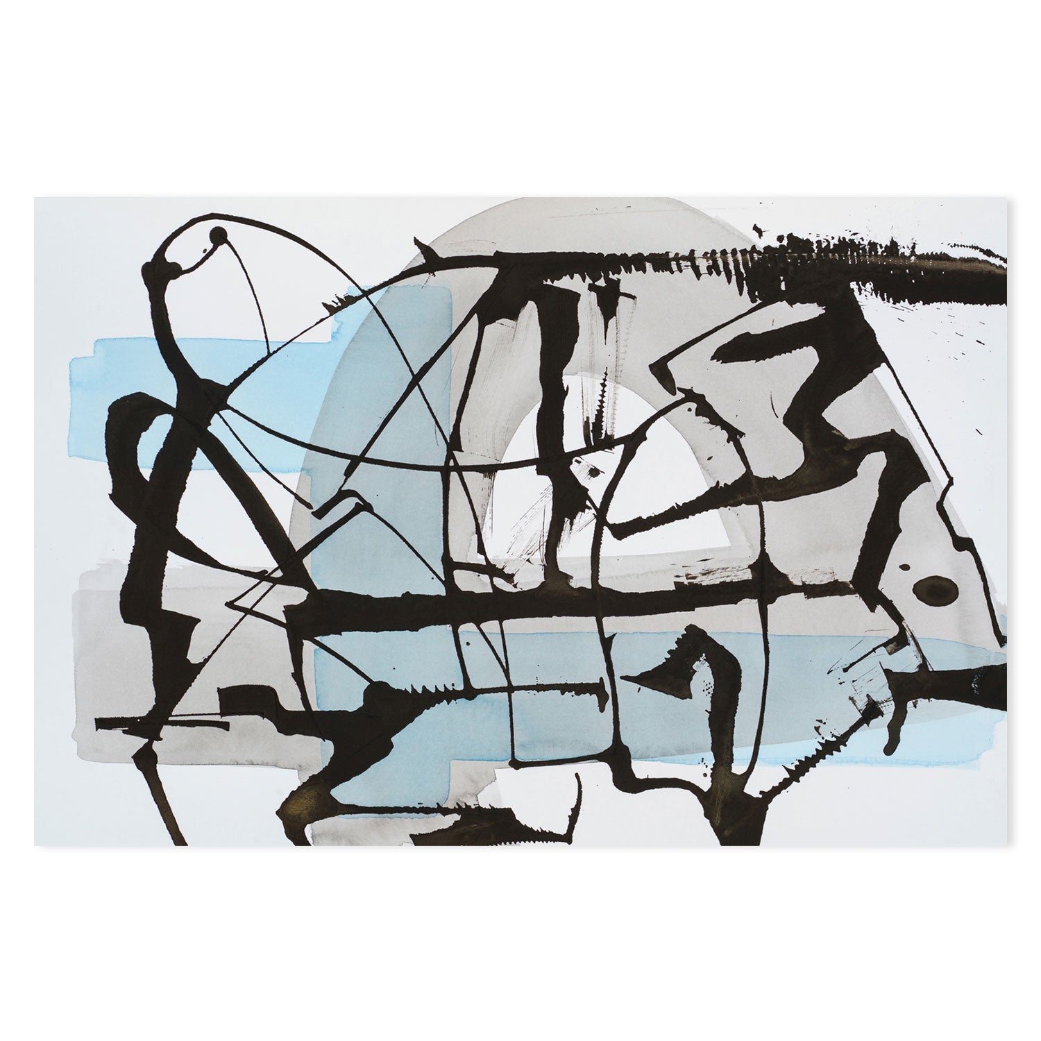 Canvas Painting, Scattered Ink, Hand-Painted Canvas, Framed